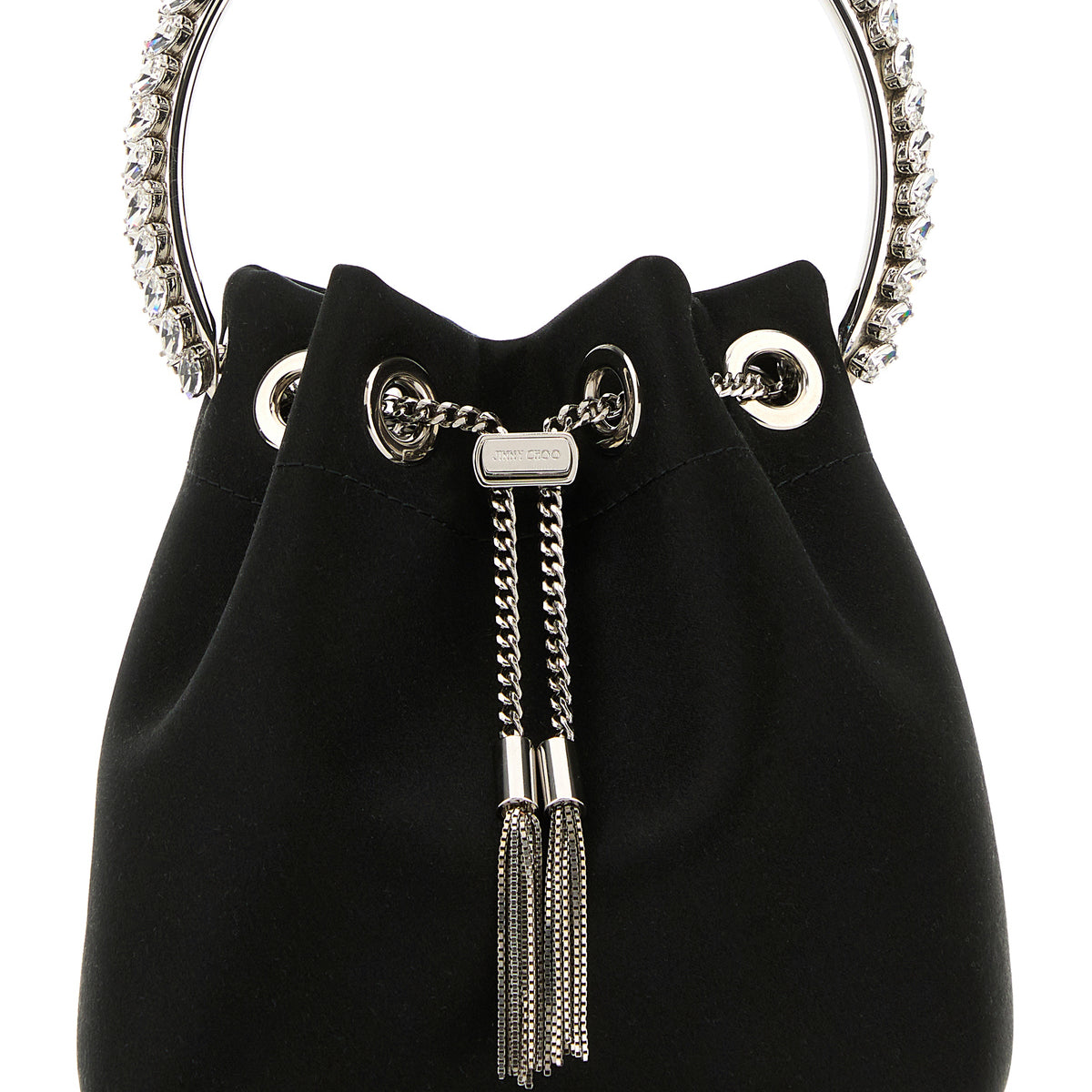 Black satin Bon Bon bucket bag – G&B
