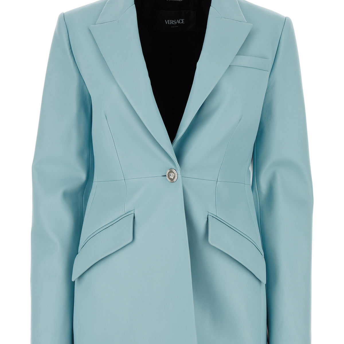 Light-blue leather blazer – G&B