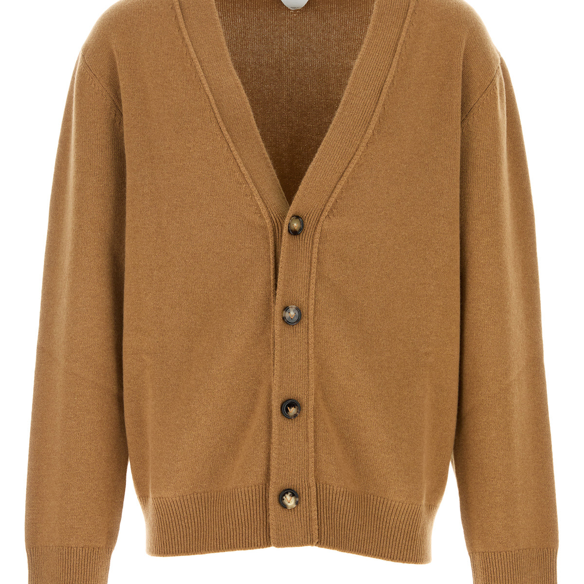 Cardigan in misto cashmere stretch cammello – G&B