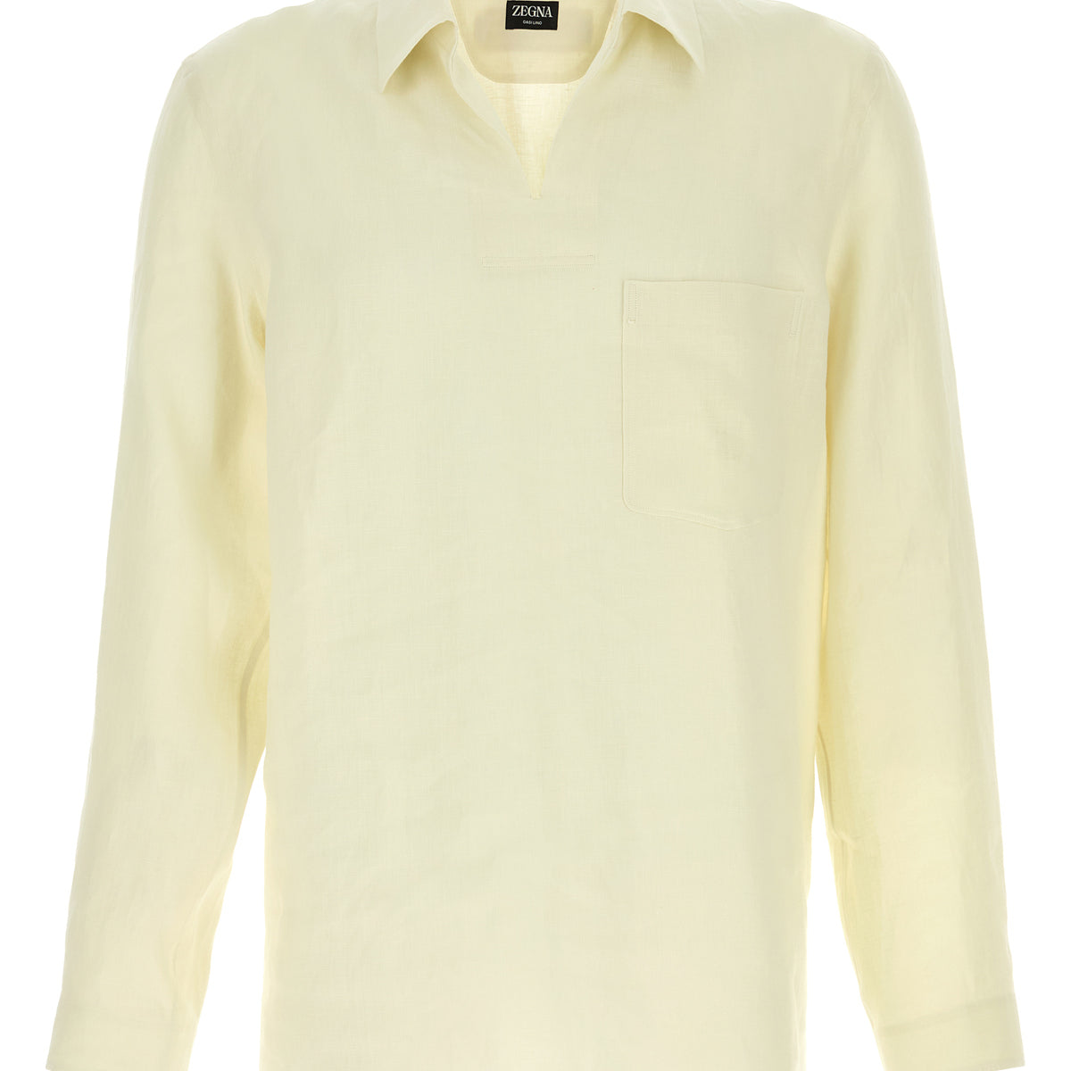 Pastel yellow linen polo shirt – G&B