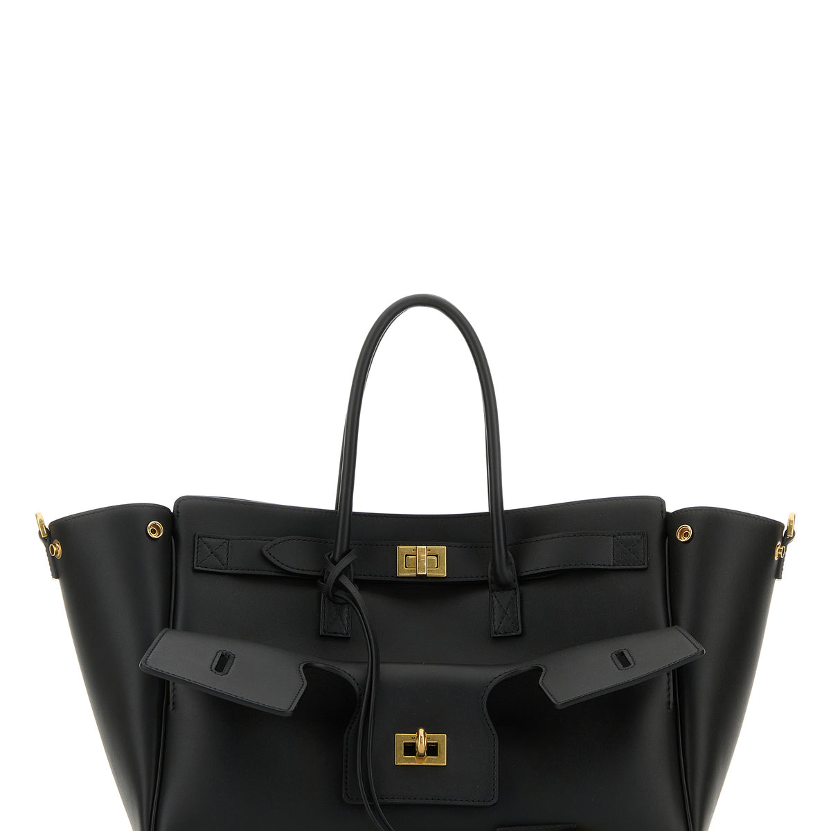 Black leather small Carry All Bel Air shopping bag – G&B