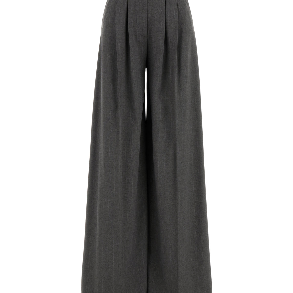 Embroidered stretch polyester blend wide-leg pant – G&B