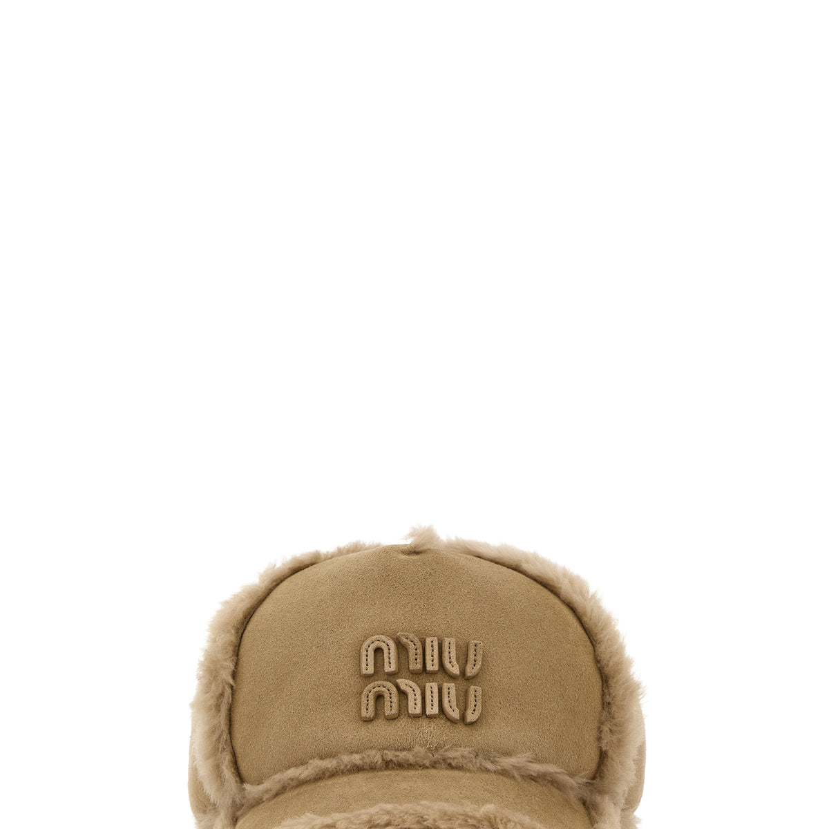 Beige shearling baseball cap – G&B