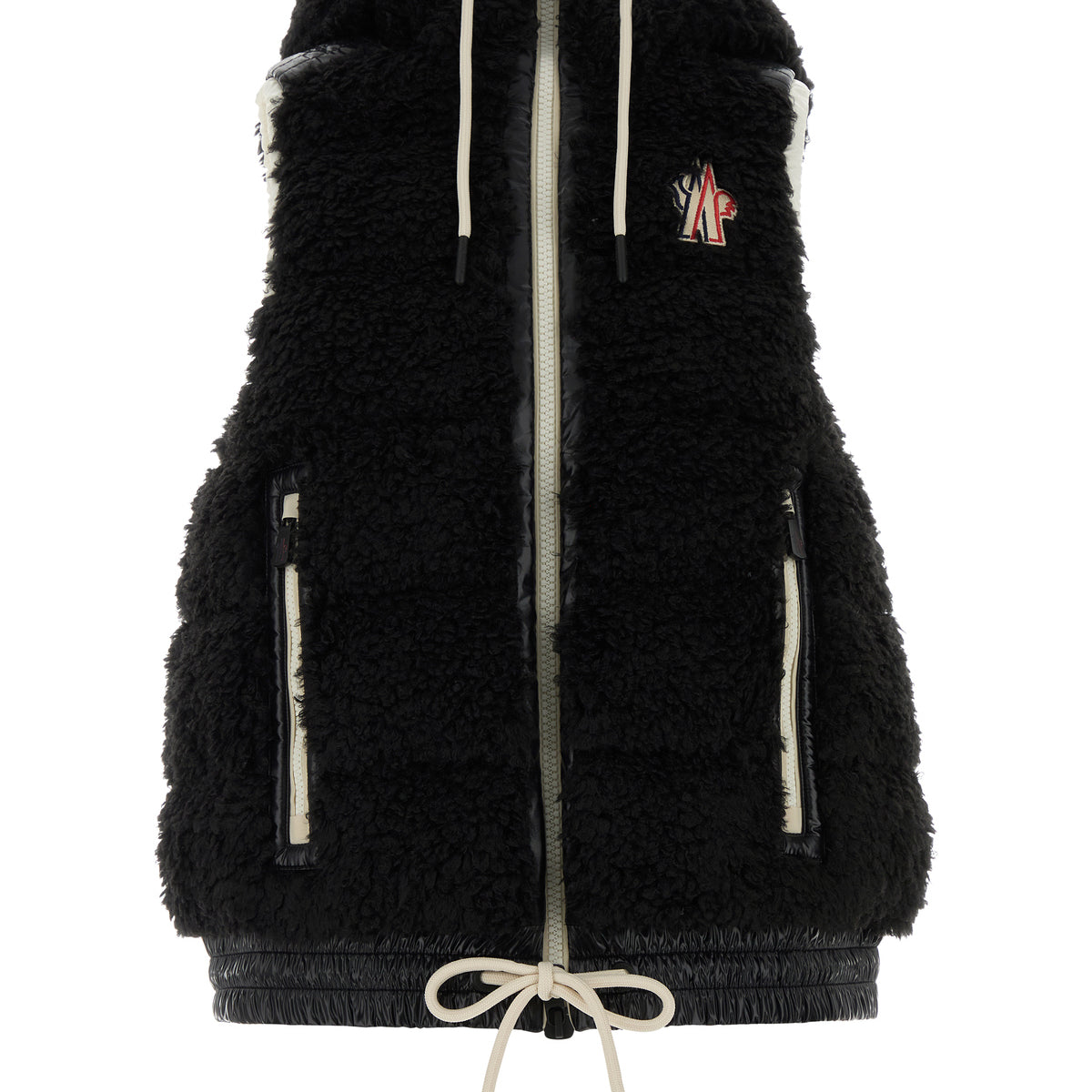 Black teddy fabric sleeveless down jacket – G&B