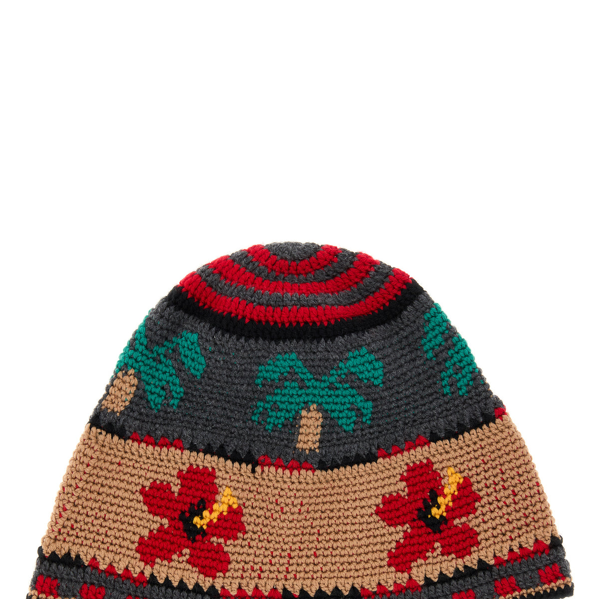 Embroidered wool Hibiscus hat – G&B