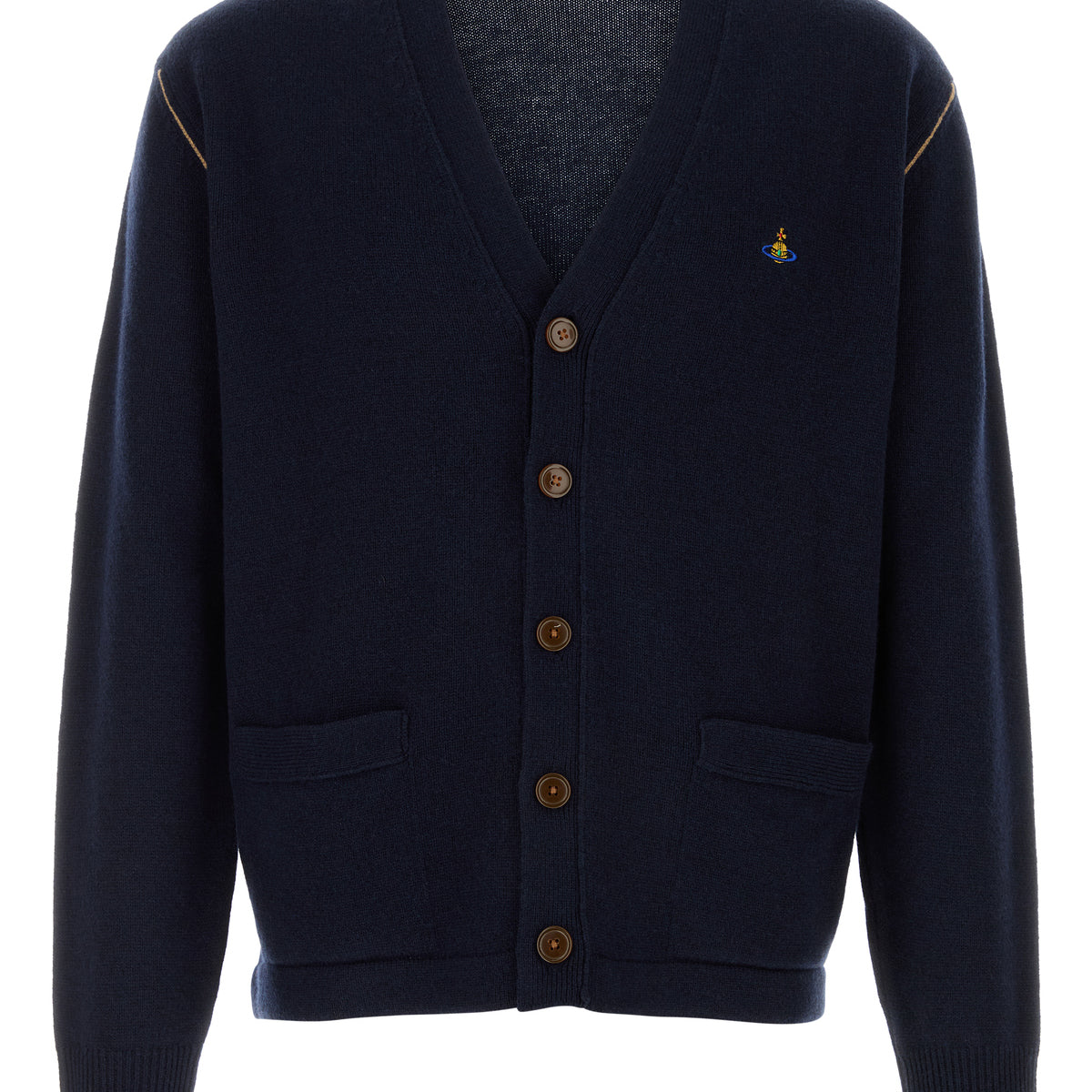 Navy blue wool blend Alex cardigan – G&B
