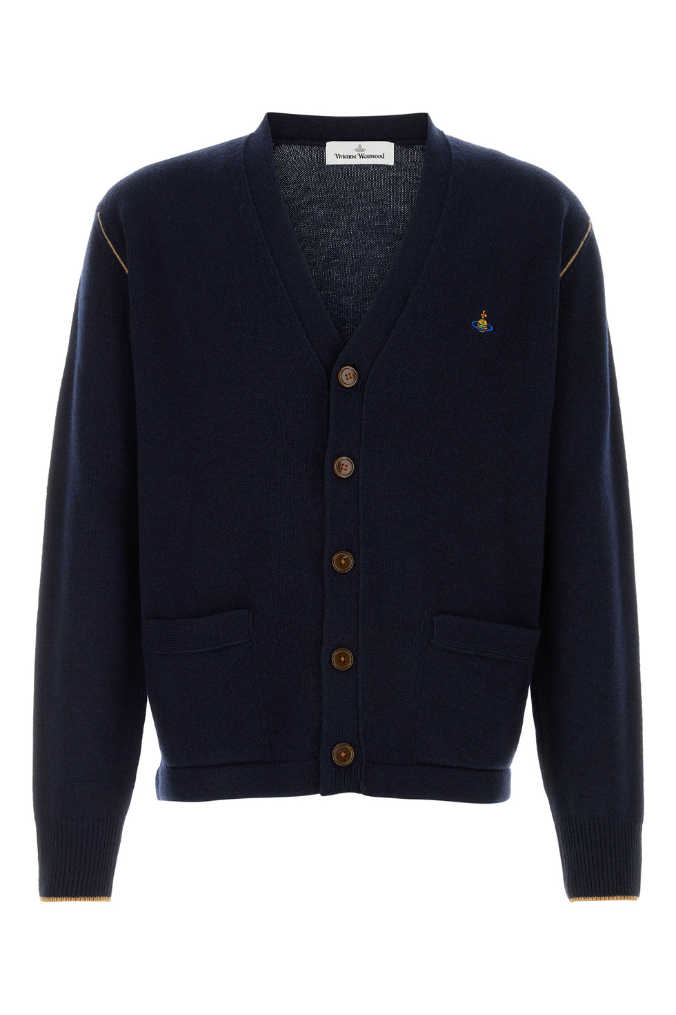 Navy blue wool blend Alex cardigan – G&B
