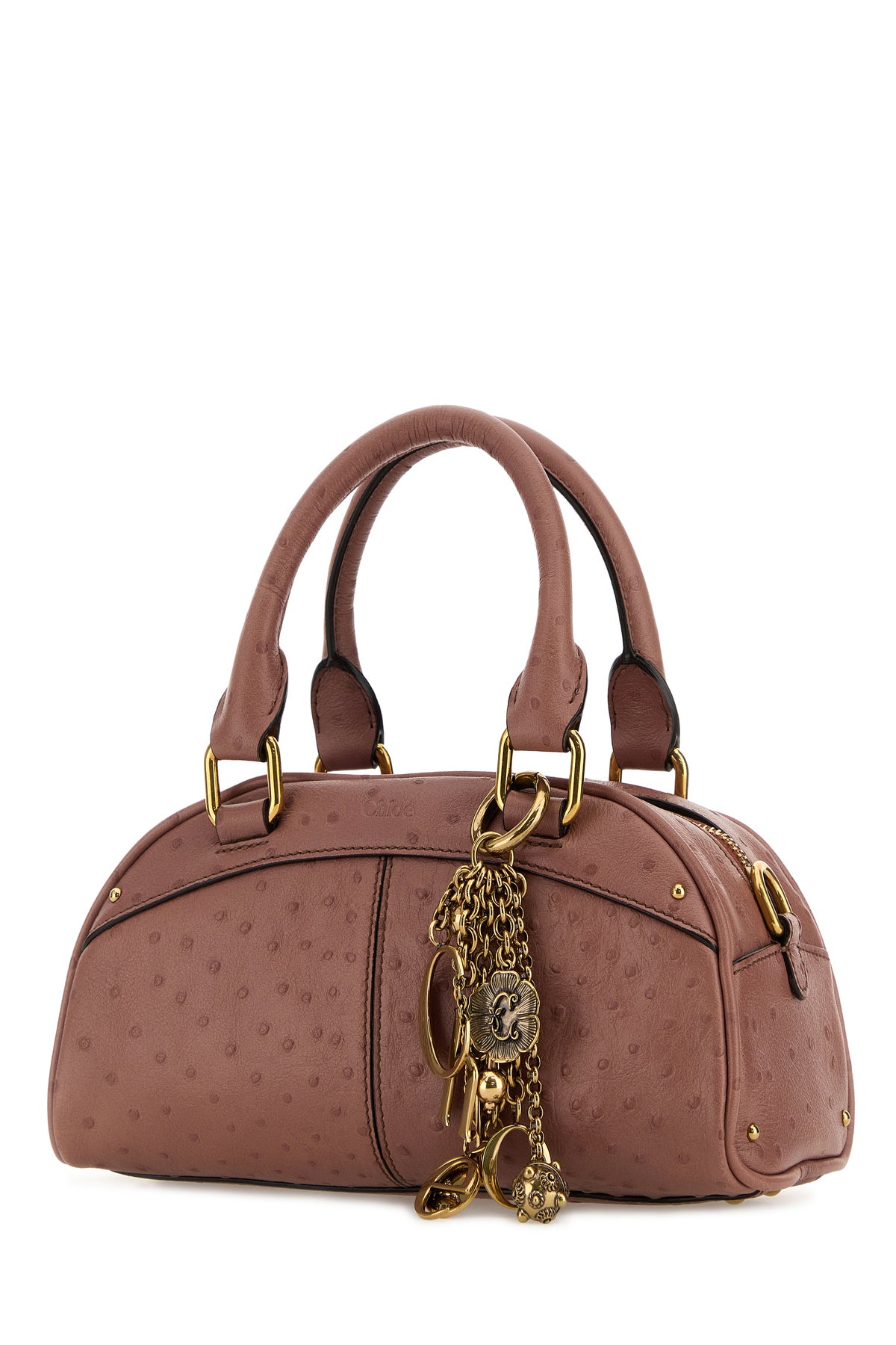 Antiqued pink leather Bowling handbag – G&B