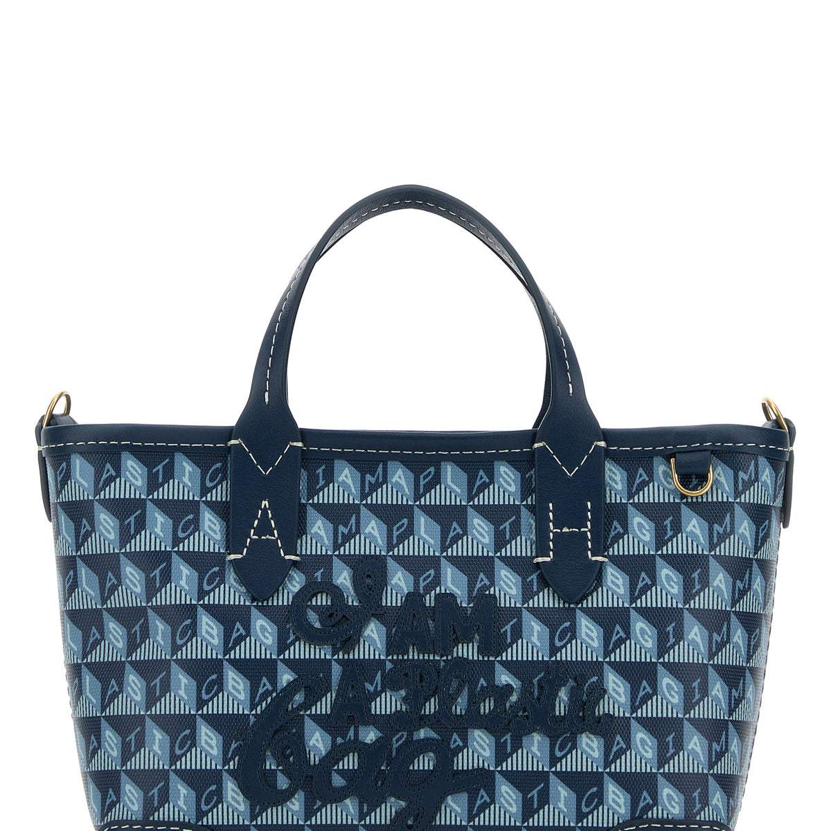 Printed canvas mini I am a Plastic Bag handbag – G&B