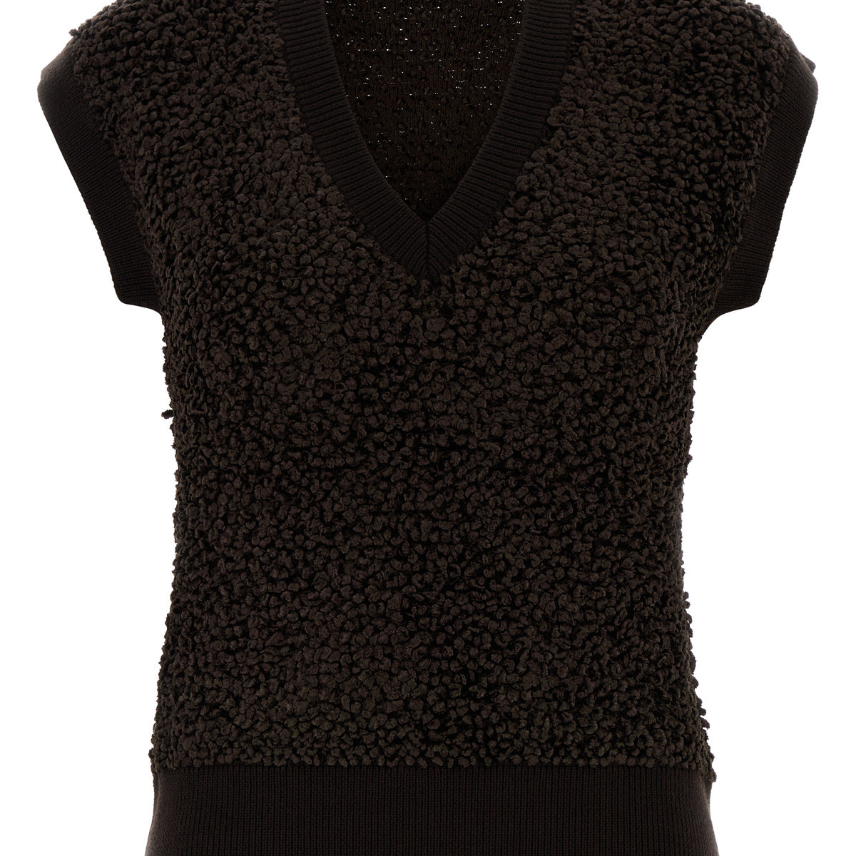 Dark brown boucle vest – G&B