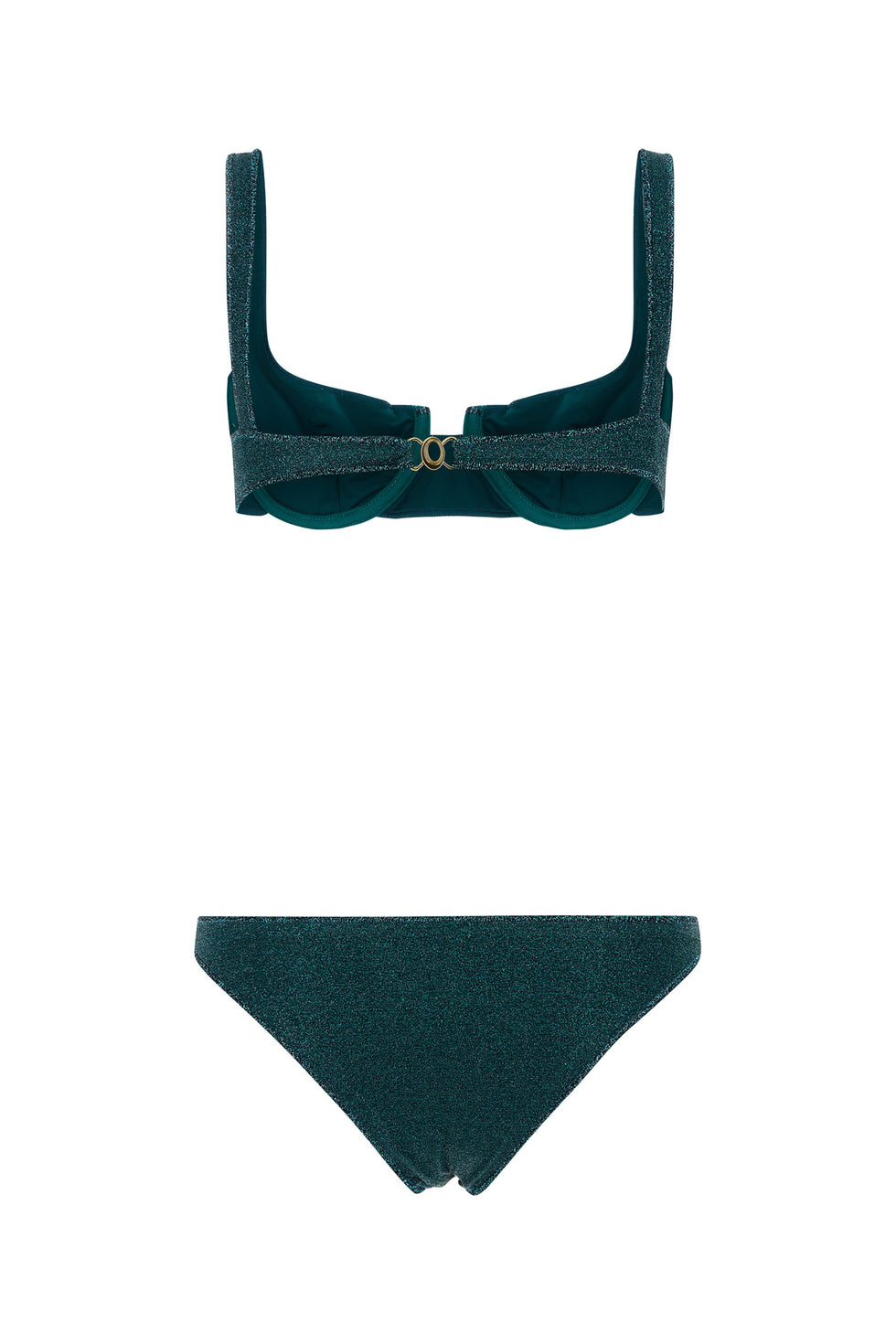 Petrol blue nylon blend bikini – G&B
