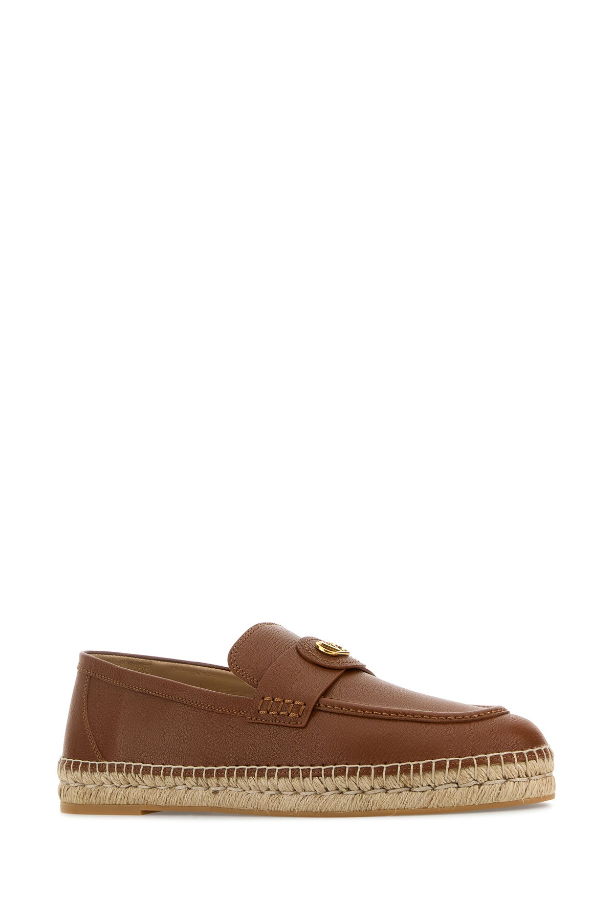 Caramel leather VLogo espadrilles – G&B