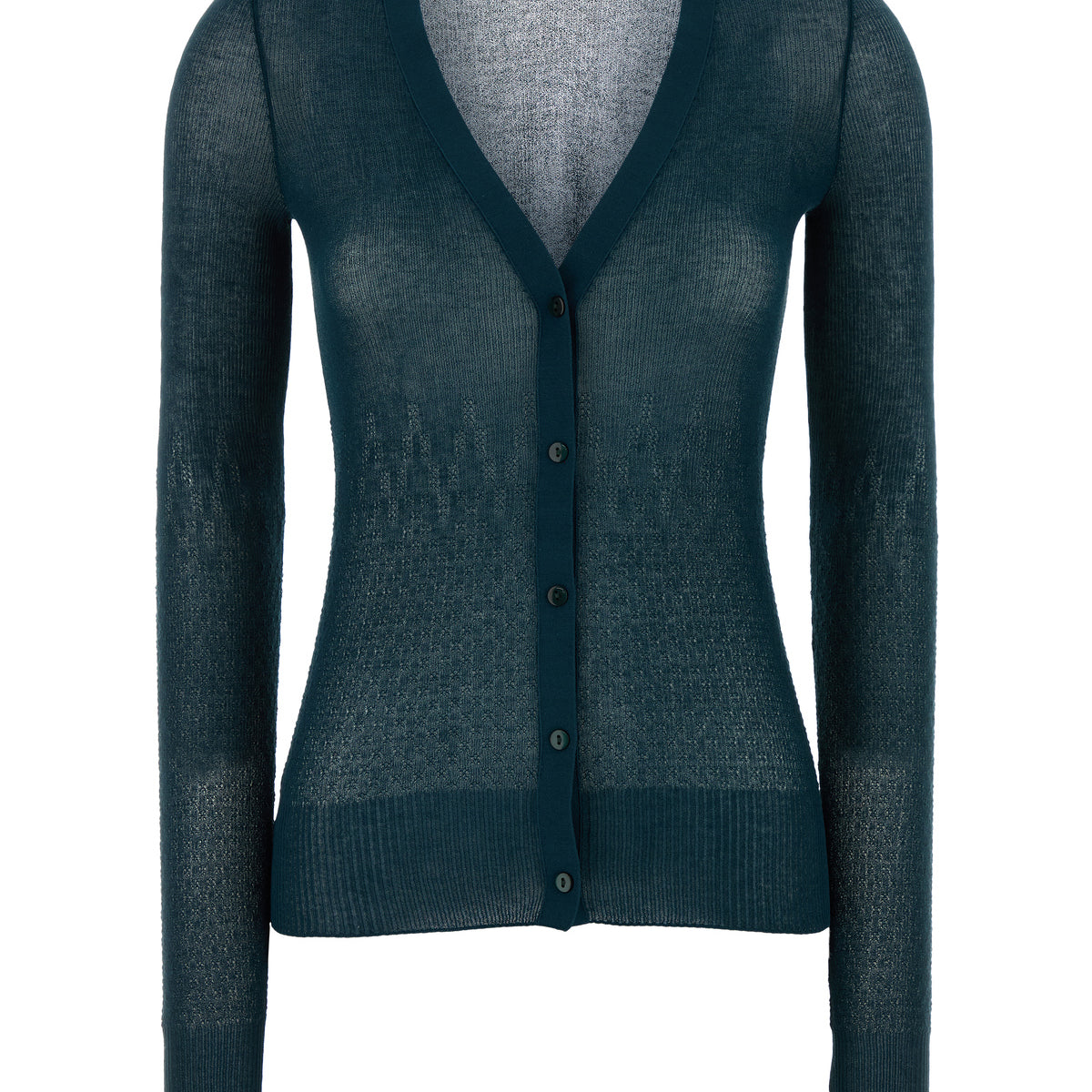 Teal green cotton blend cardigan – G&B