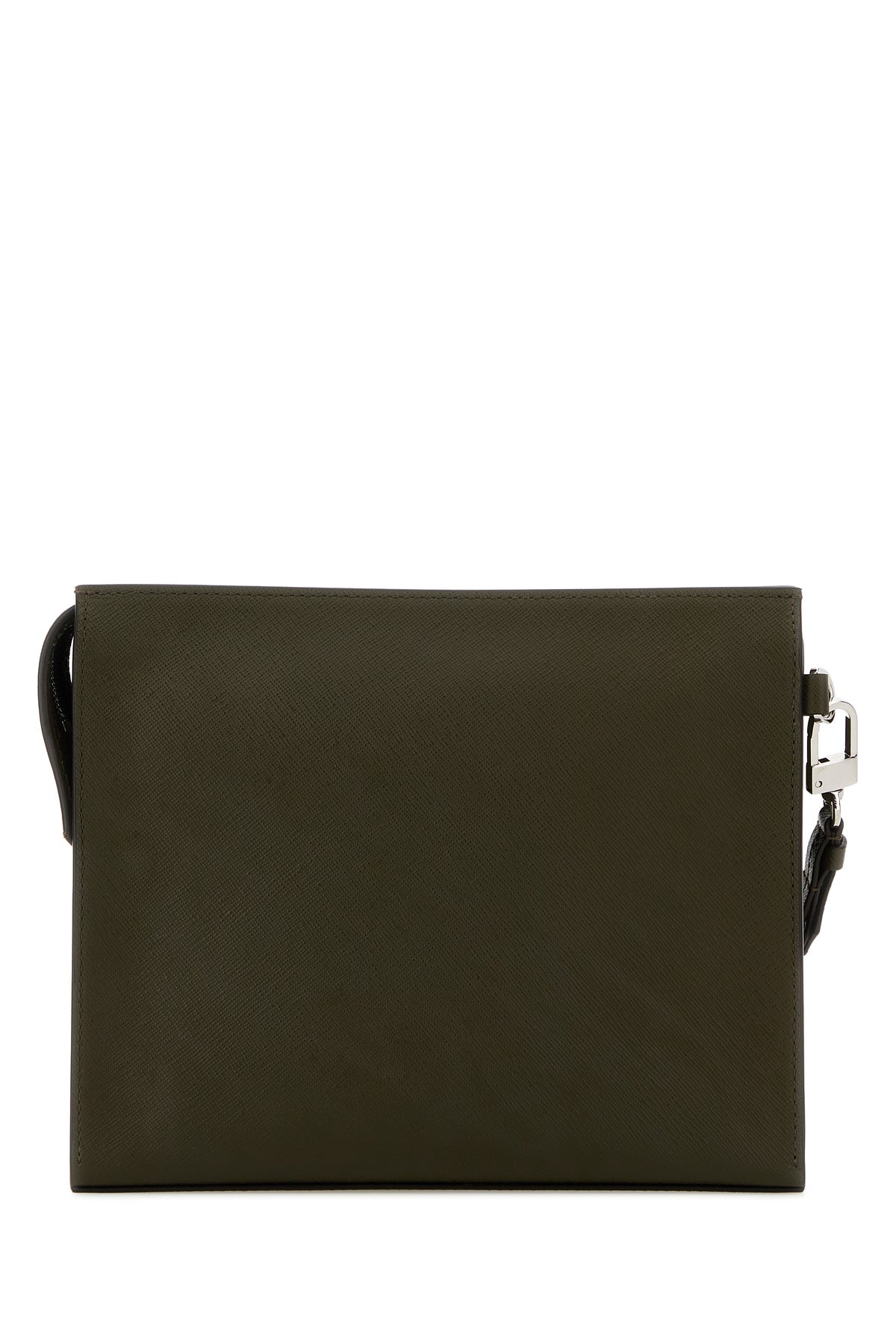 Olive green leather Sartorial clutch – G&B